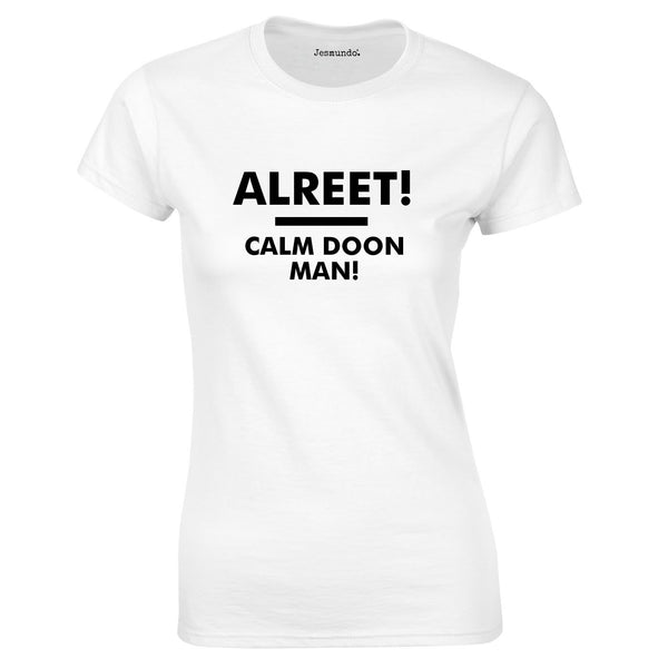 Alreet! Calm Doon Man Women's Fitted Top