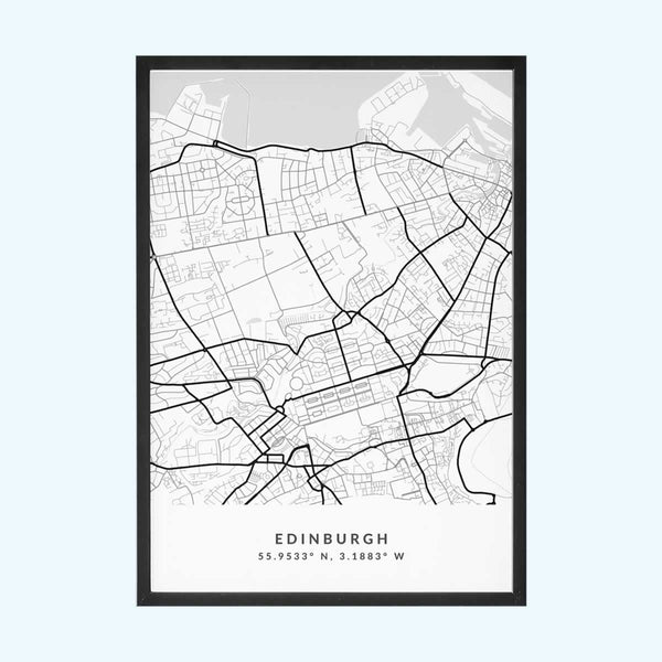 Edinburgh Map Print Minimalist City Poster