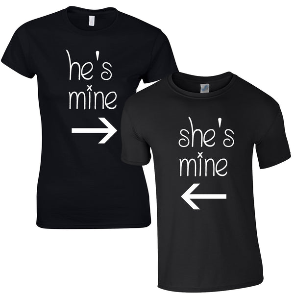 He's Mine She's Mine Couples T-Shirts For Valentines Day