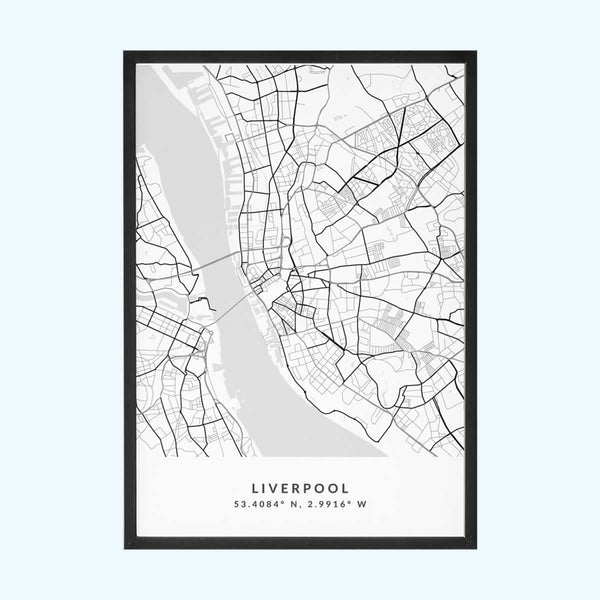Liverpool Map Print Minimalist City Poster