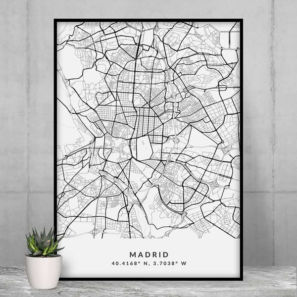 Madrid Map Print Minimalist City Poster