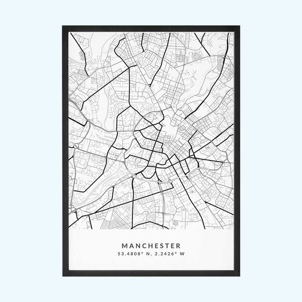 Manchester Map Print Minimalist City Poster