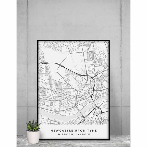 Newcastle Map Print Minimalist City Poster