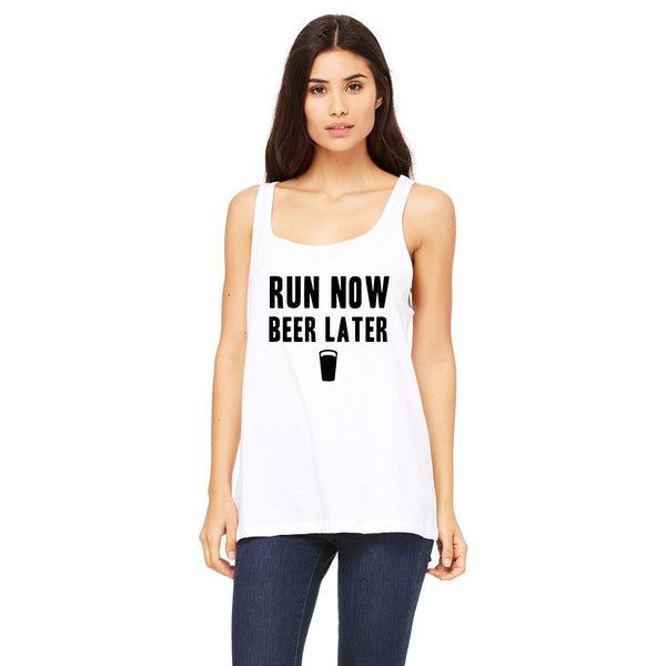 Run Now Beer Later Funny Vest Top